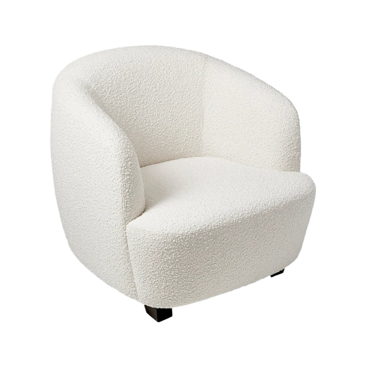 Carey Curved Chair Ivory Boucle by Horgans | FRAMING TO A T