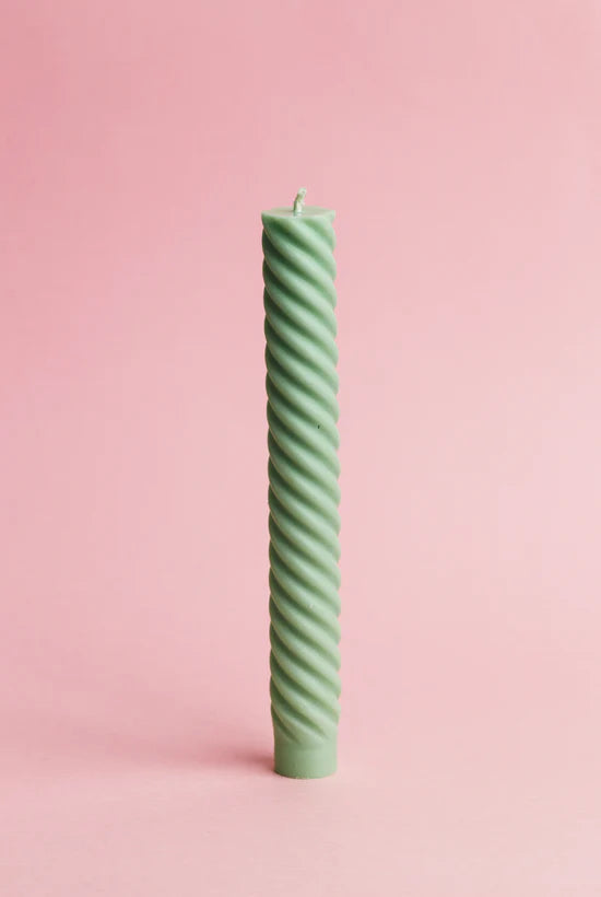 Lola Swirl Dinner Candle Pair - Sage Green by Flört Designs | FRAMING ...