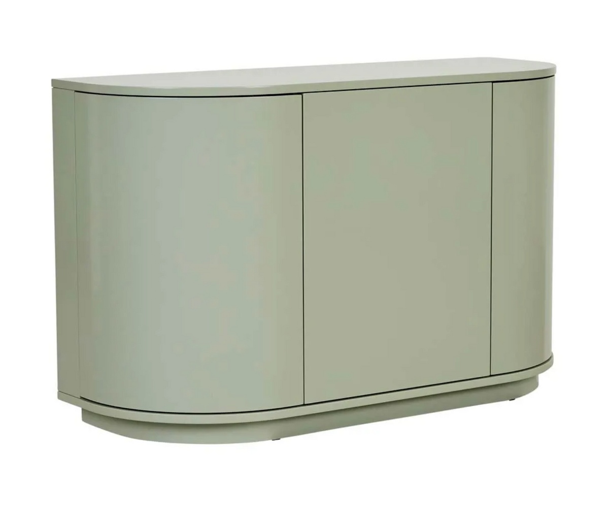 Oberon Crescent Storage Unit Gloss Sage by GlobeWest | FRAMING TO A T