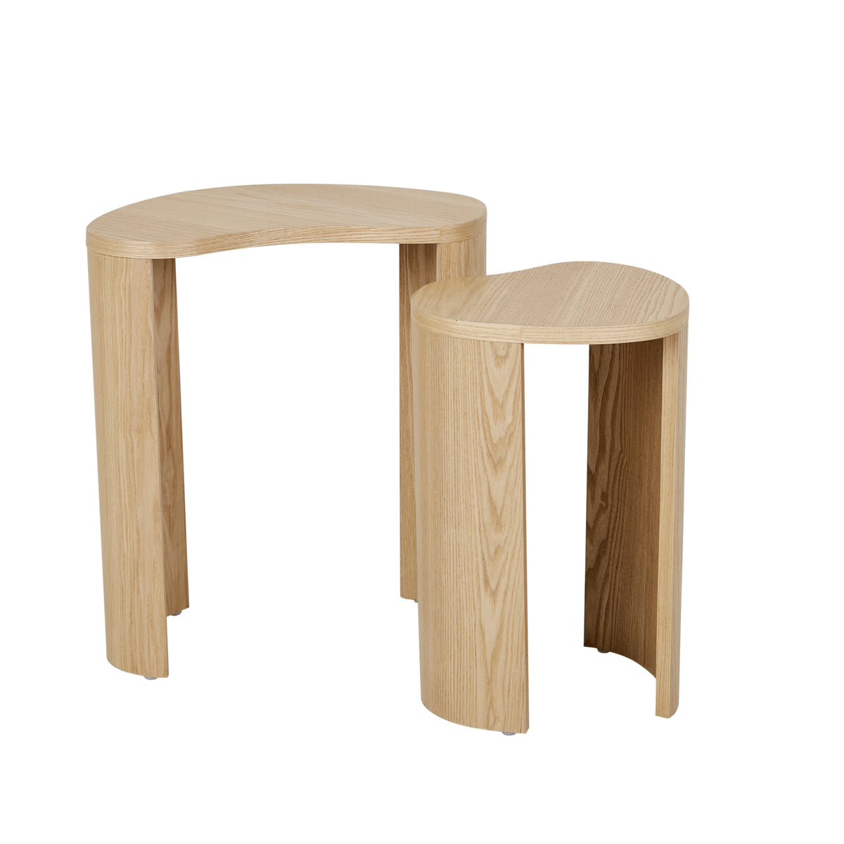 Oberon Curve Nest Tables Natural Ash by GlobeWest | FRAMING TO A T