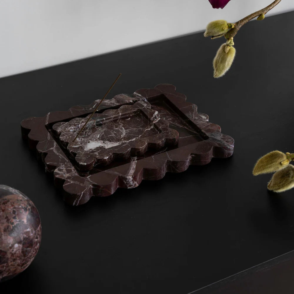 Palazzo Small Scalloped Tray in Rosso Levanto by CoTheory | FRAMING TO A T