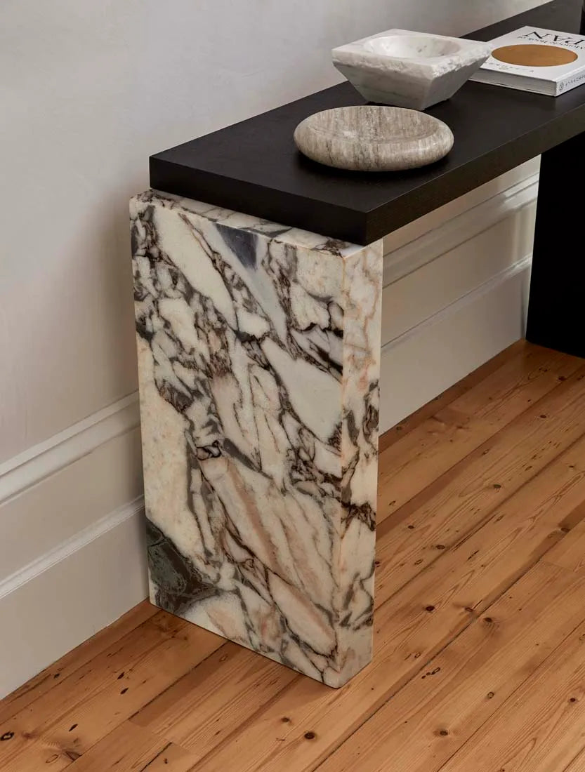Cube Console Ocean Marble/Dark Oak by GlobeWest | FRAMING TO A T